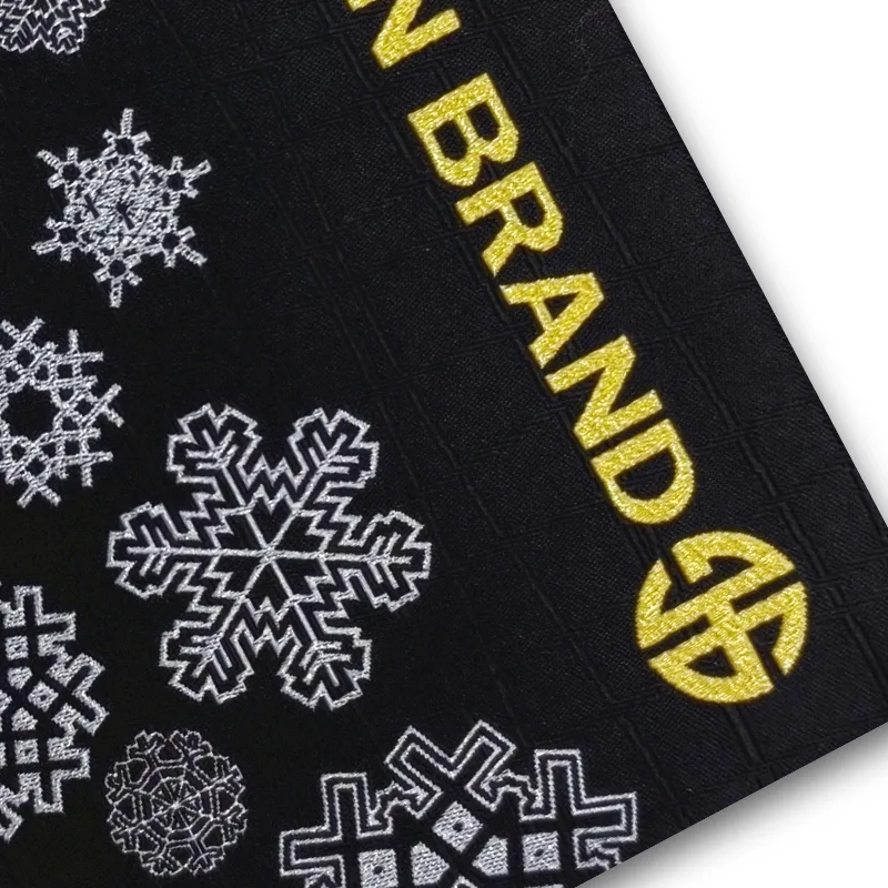 Snowflakes Metallic Yarn Woven Label Woven Badges High Density Clothing ...