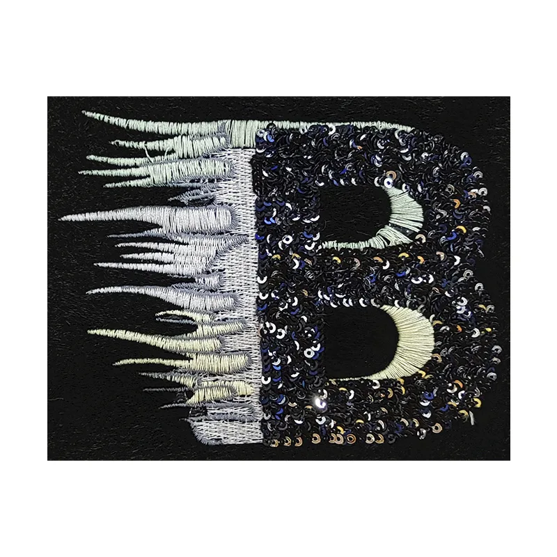 B Letter Pattern Embroidery Tag Customize Clothing Accessories Iron On ...