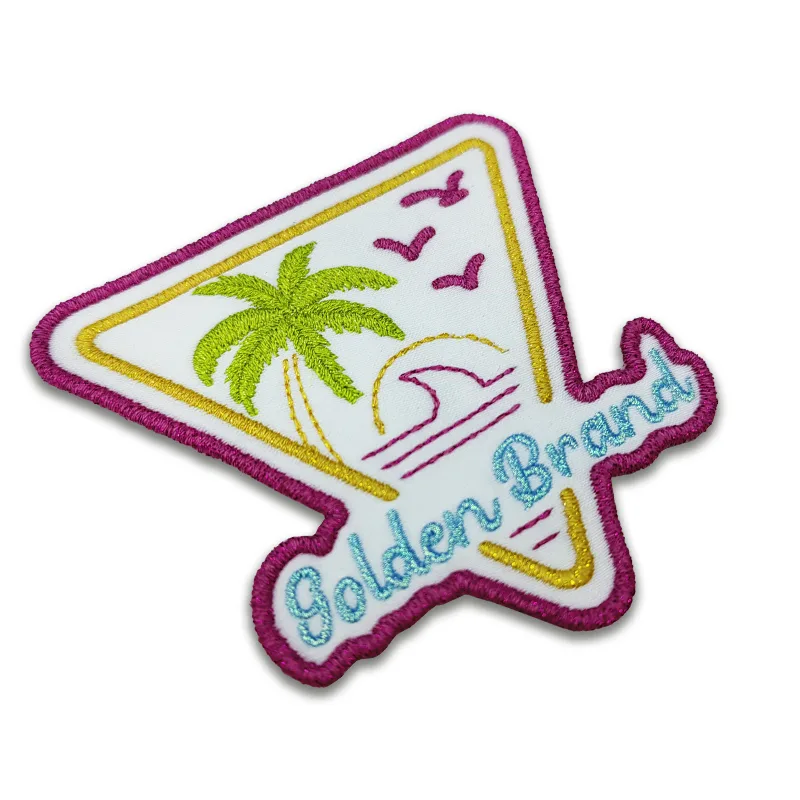 Parches bordados con apliques de la serie Sunset Surf, accesorios personalizados para prendas ...