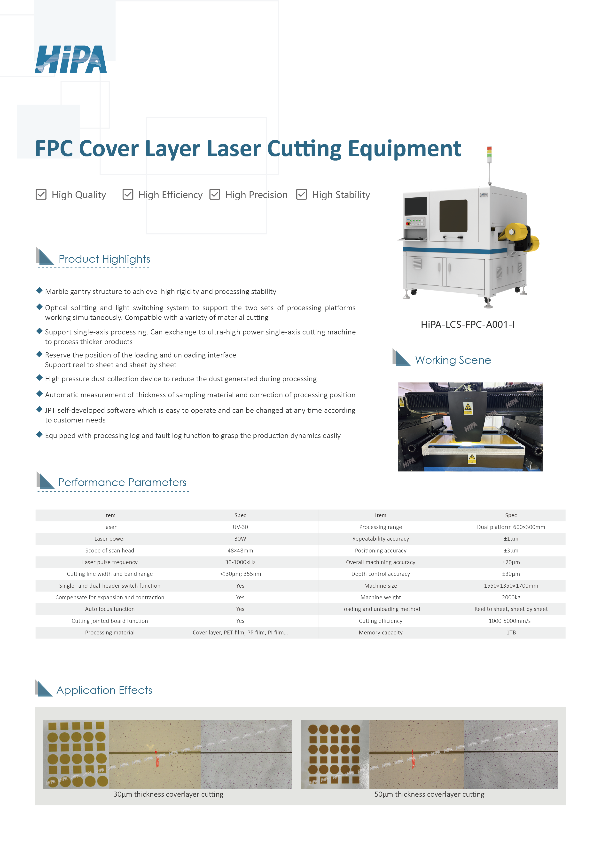 FPC Cover Layer Laser Cutting Equipment - HiPA