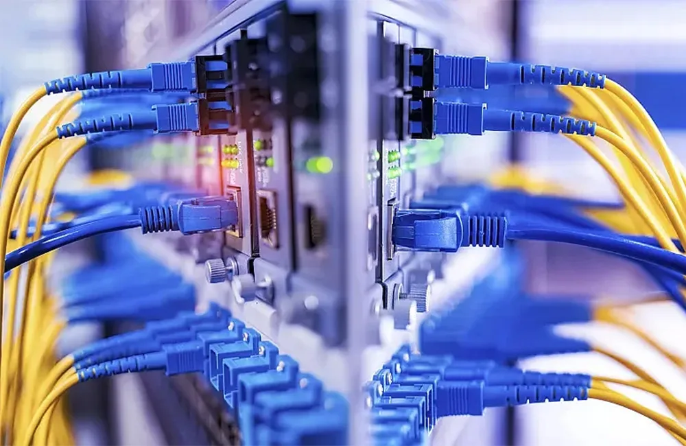 The center of the network line of broadband optical cable construction ...