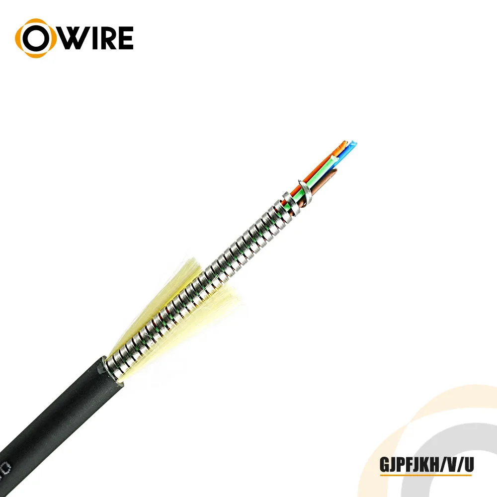 1-12 core Spiral steel Armored Tight buffer Aramid yarn Multi core ...