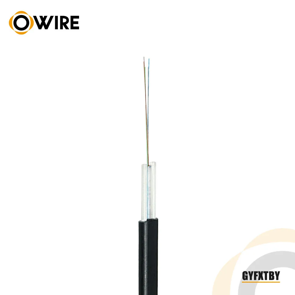 1-24 Core FTTH Flat Single-tube dielectric Aerial outdoor drop Fiber ...
