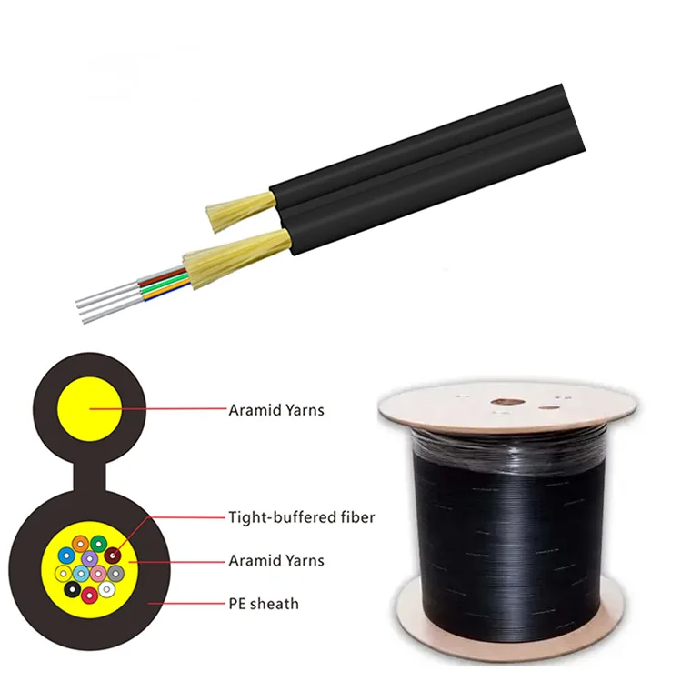 1-12 core Figure Fig 8 Tight Buffer Aramid Yarns Hanging Single Mode ...