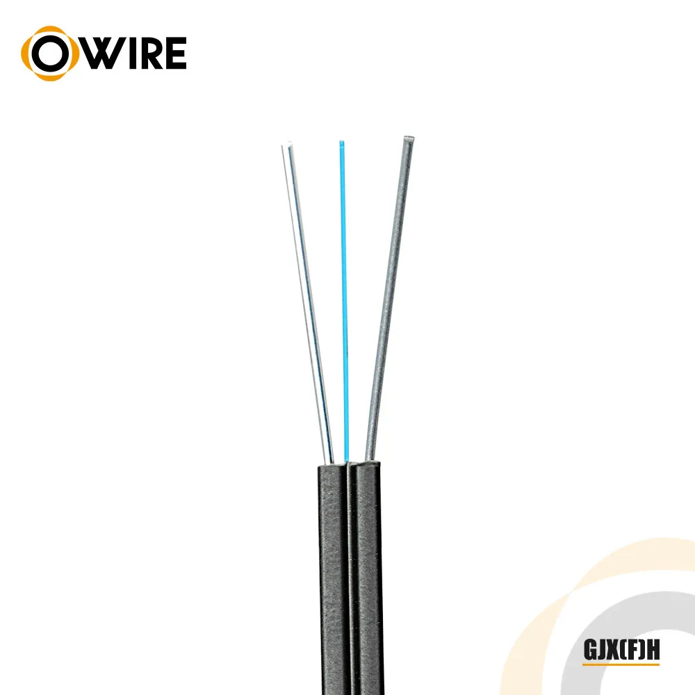 1 Core Flat Drop Ftth Indoor Fiber Optic Cable Owire