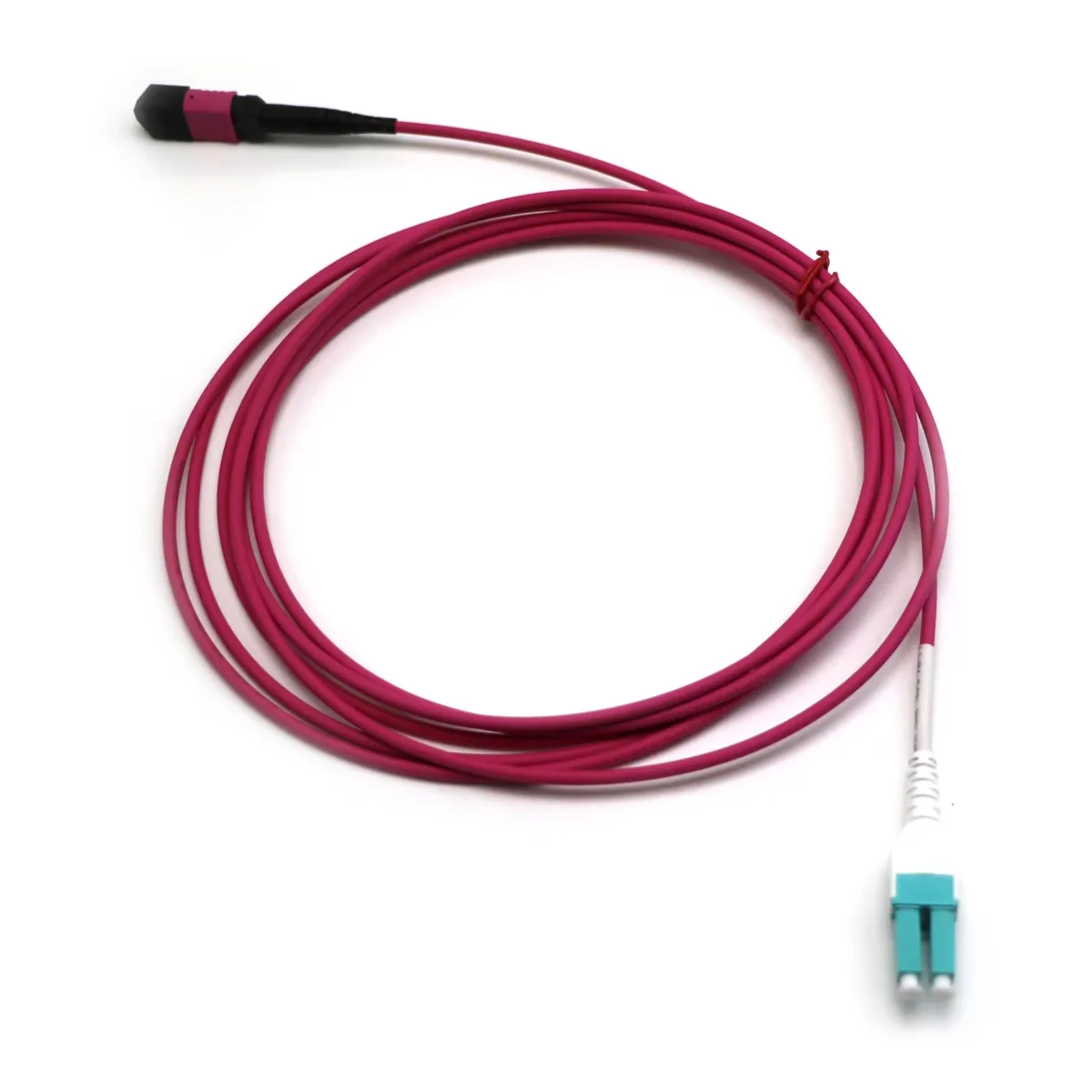 Uniboot MPO to LC 2Core -24 Core Multimode OM4 Magenta Fiber Optic ...