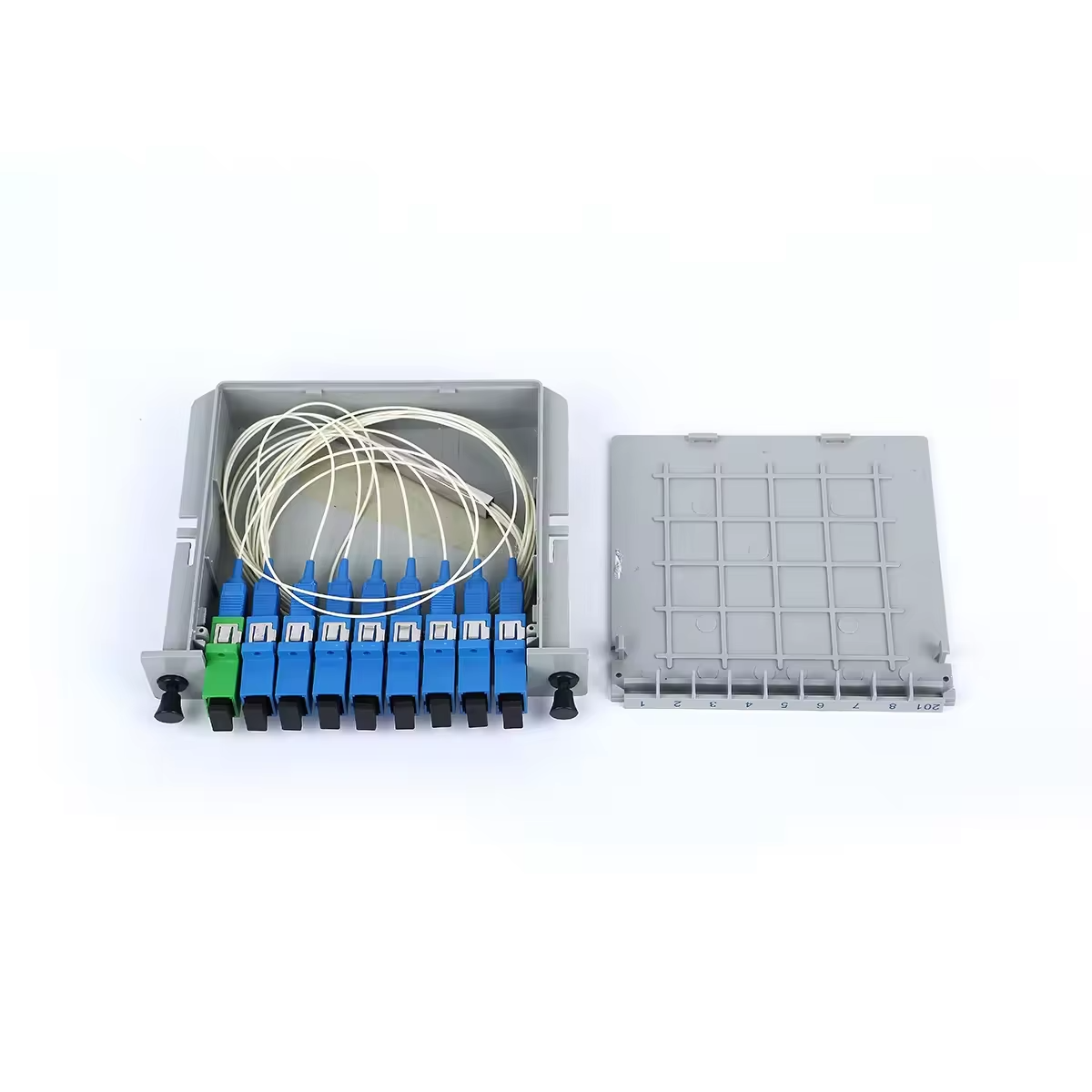 FTTH Cassette Type 1 x 8 PLC Splitter with SC / UPC Fiber Optic ...