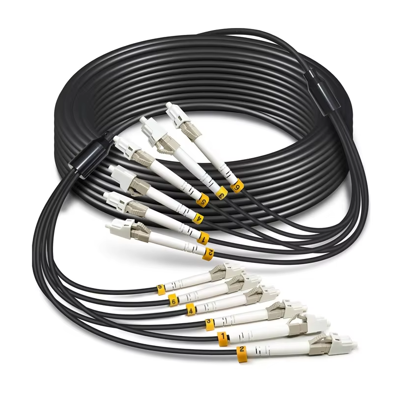 Armored LC to LC patch cord 50m to 1000M 6 Strand Multimode 50/125 10 ...