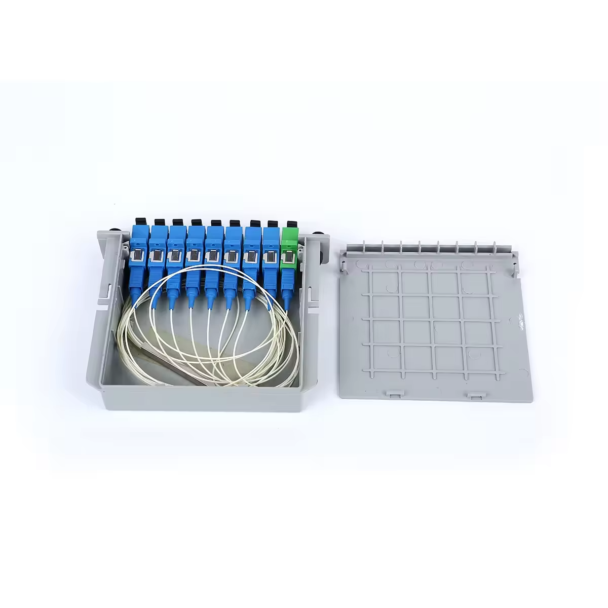 FTTH Cassette Type 1 x 8 PLC Splitter with SC / UPC Fiber Optic ...