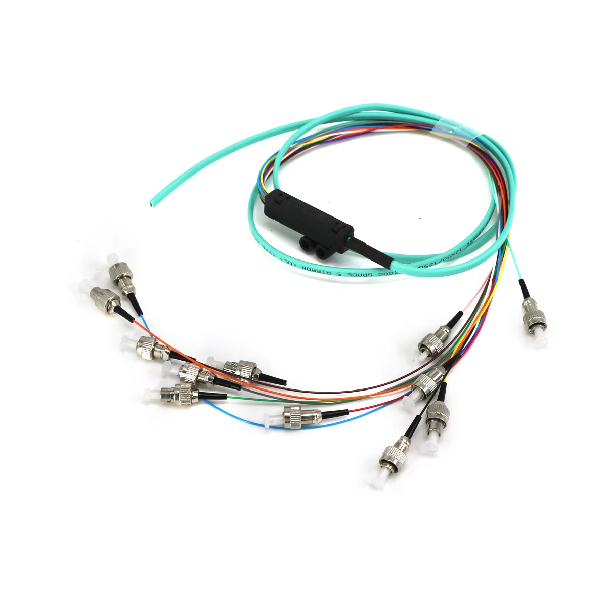 FC Connector 12 Core Fanout Multi mode OM3 Fiber Optic Pigtail - Owire