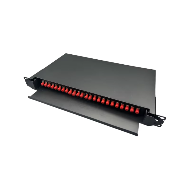 24 port Rack mount sliding ftth fiber box 1u fc/upc single mode drawer ...