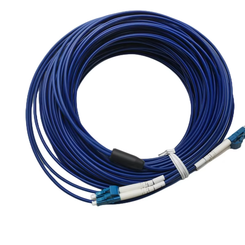 Indoor / Outdoor Armored Anti-Rodent patch cord LC/SC/FC/ST Duplex Single mode Fiber Optic Cable ...