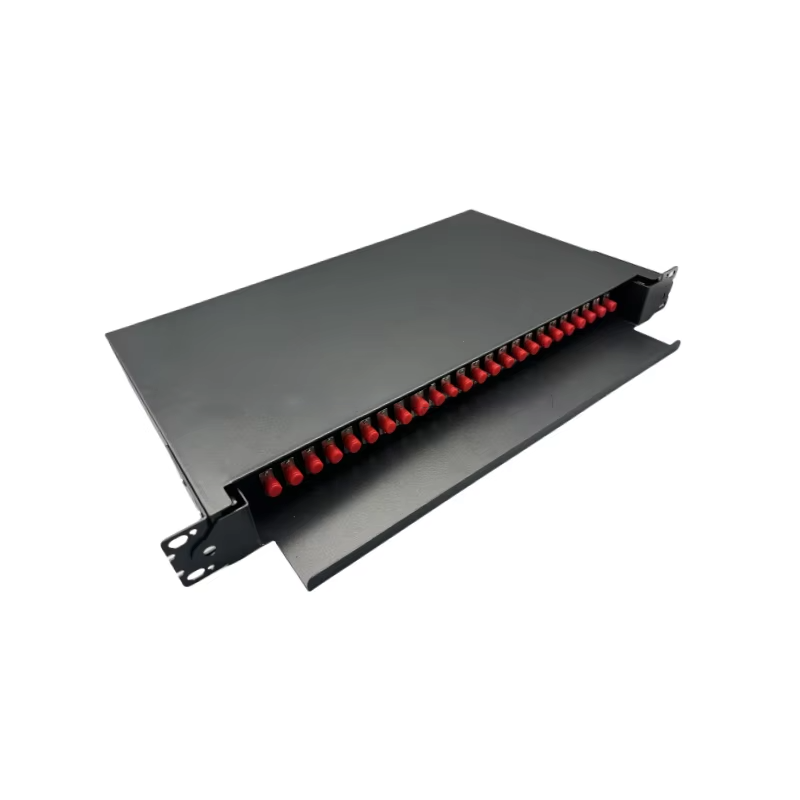 24 port Rack mount sliding ftth fiber box 1u fc/upc single mode drawer ...