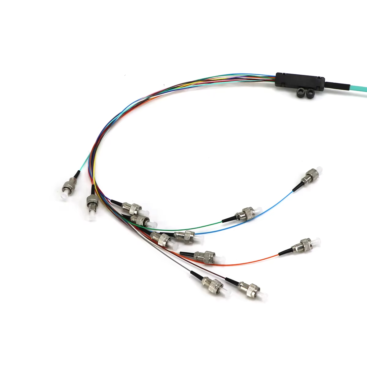 Conector FC de 12 núcleos con conectores flexibles de fibra óptica ...