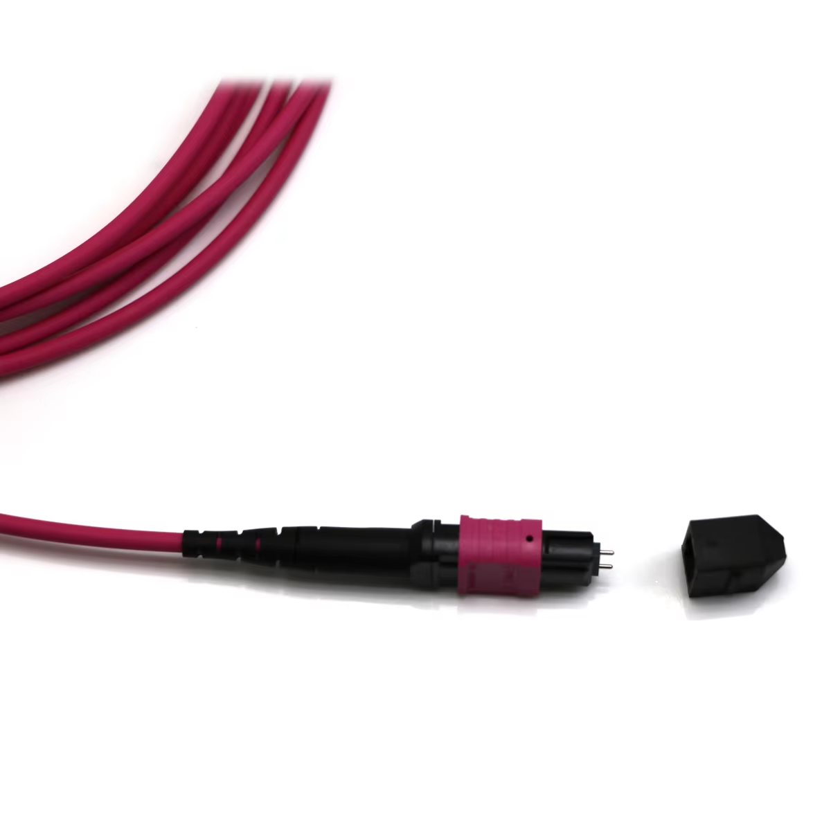 Uniboot MPO to LC 2Core -24 Core Multimode OM4 Magenta Fiber Optic ...