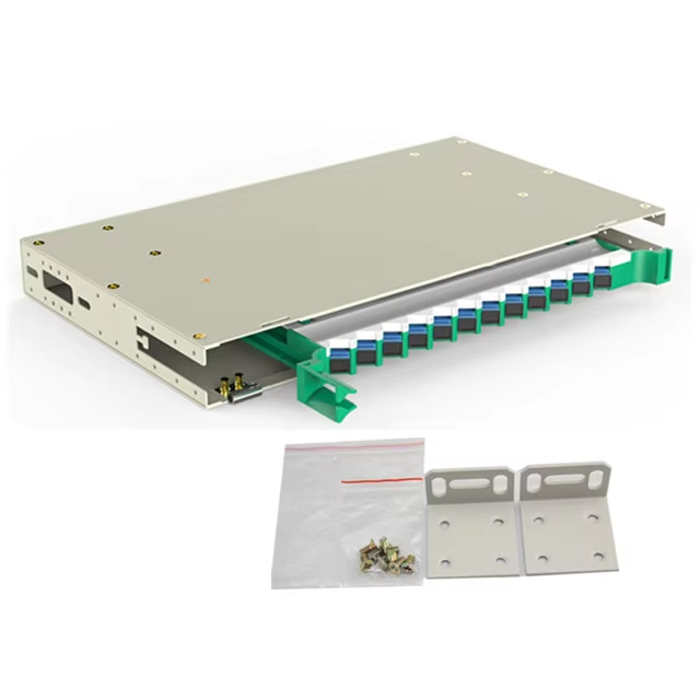 1u 12 Port Drawer Type Rack Mounted Odf Cabinet Fiber Optic Patch Panel ...