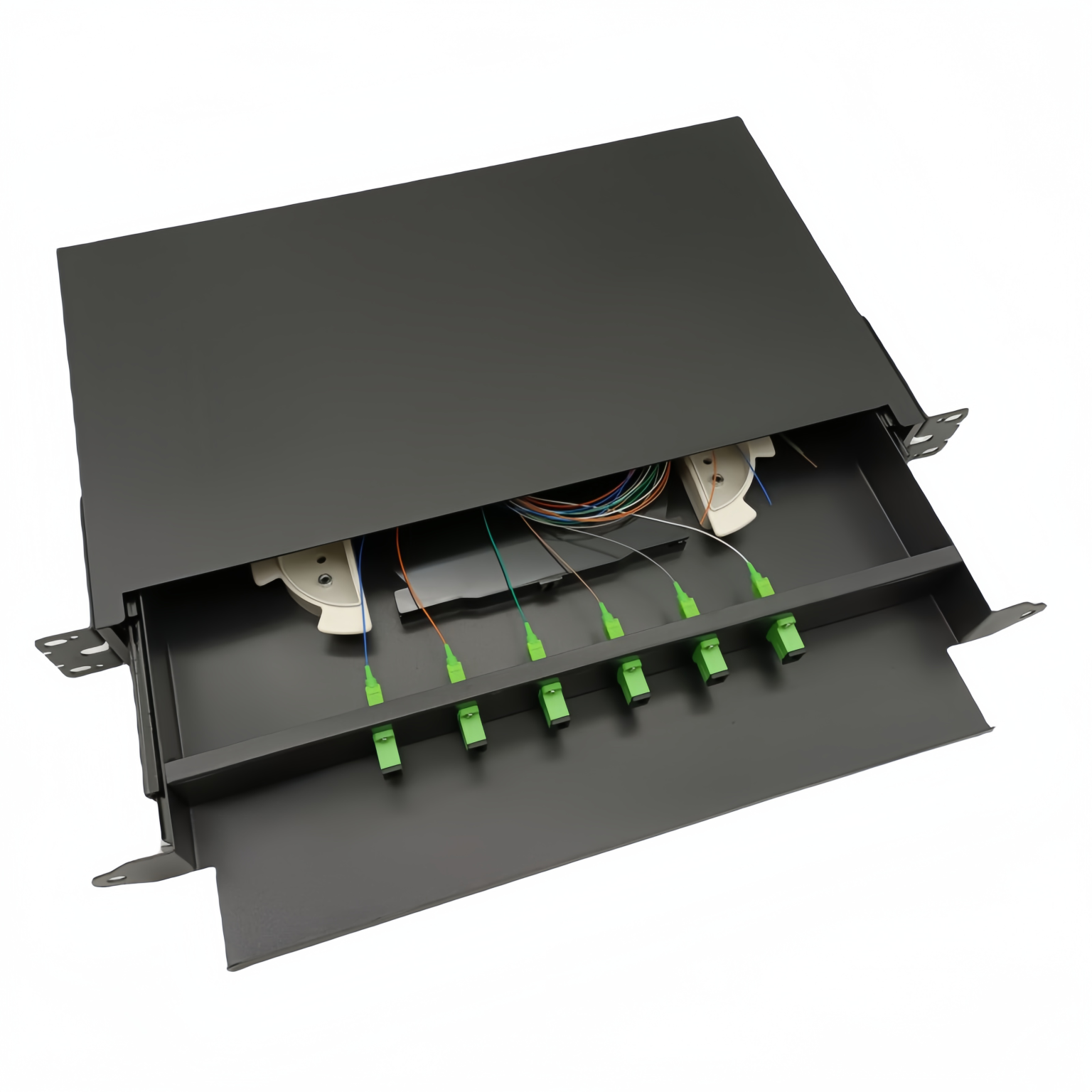 Caja de distribución de 6 puertos SC LC FC ST, panel de conexión de fibra óptica deslizante ODF ...