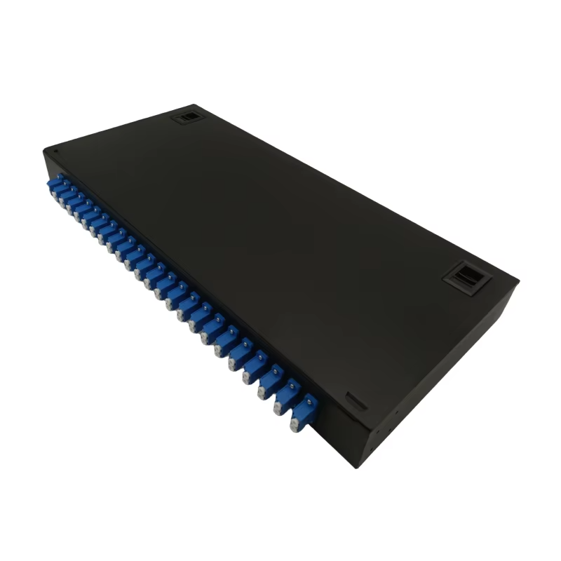 FTTH 48core 1U 19inch odf 48 port rack mount 2 Splice Cassettes fiber ...
