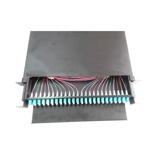 48 Port LC Adapters 1U 19 Inch Rack Mount LIU Unloaded OM3 Fiber ...