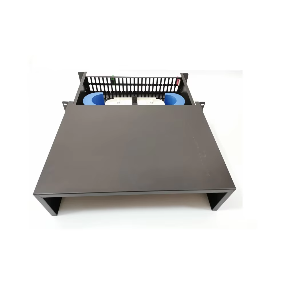 2U 48 port Drawer Optical Termination Box Rack Mount Fiber Optic Patch ...