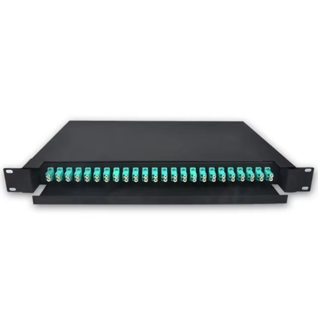 48 Port LC Adapters 1U 19 Inch Rack Mount LIU Unloaded OM3 Fiber ...