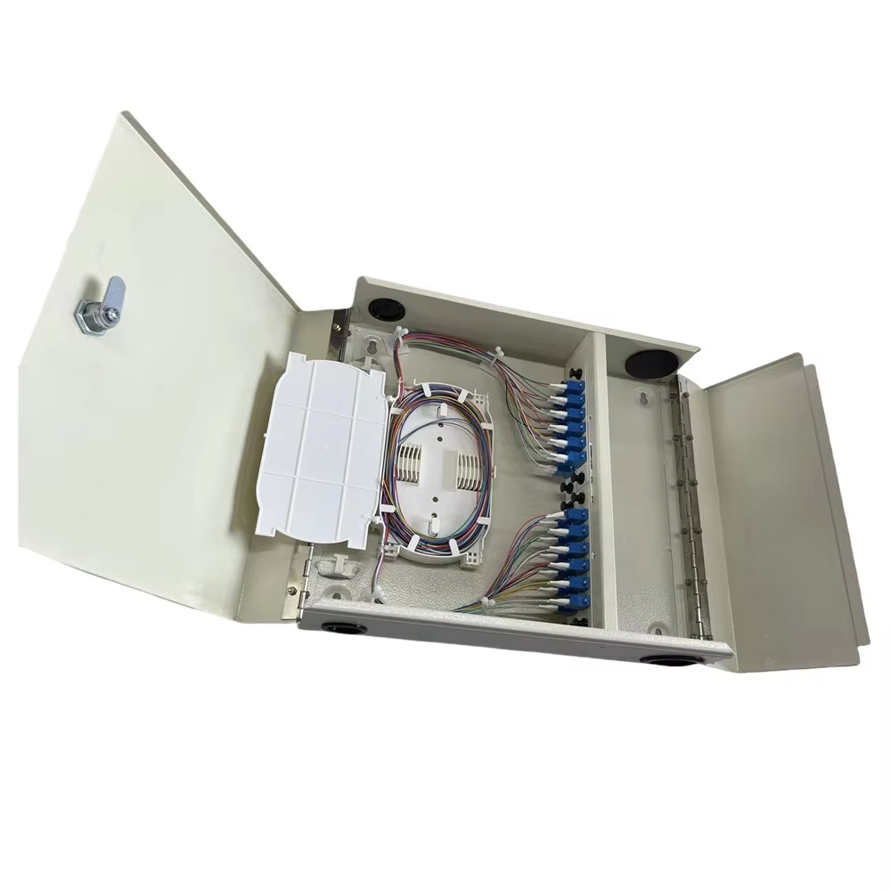 24 Couplers SC Simplex Indoor Wall Mounted Fiber Optic Distribution Box ...